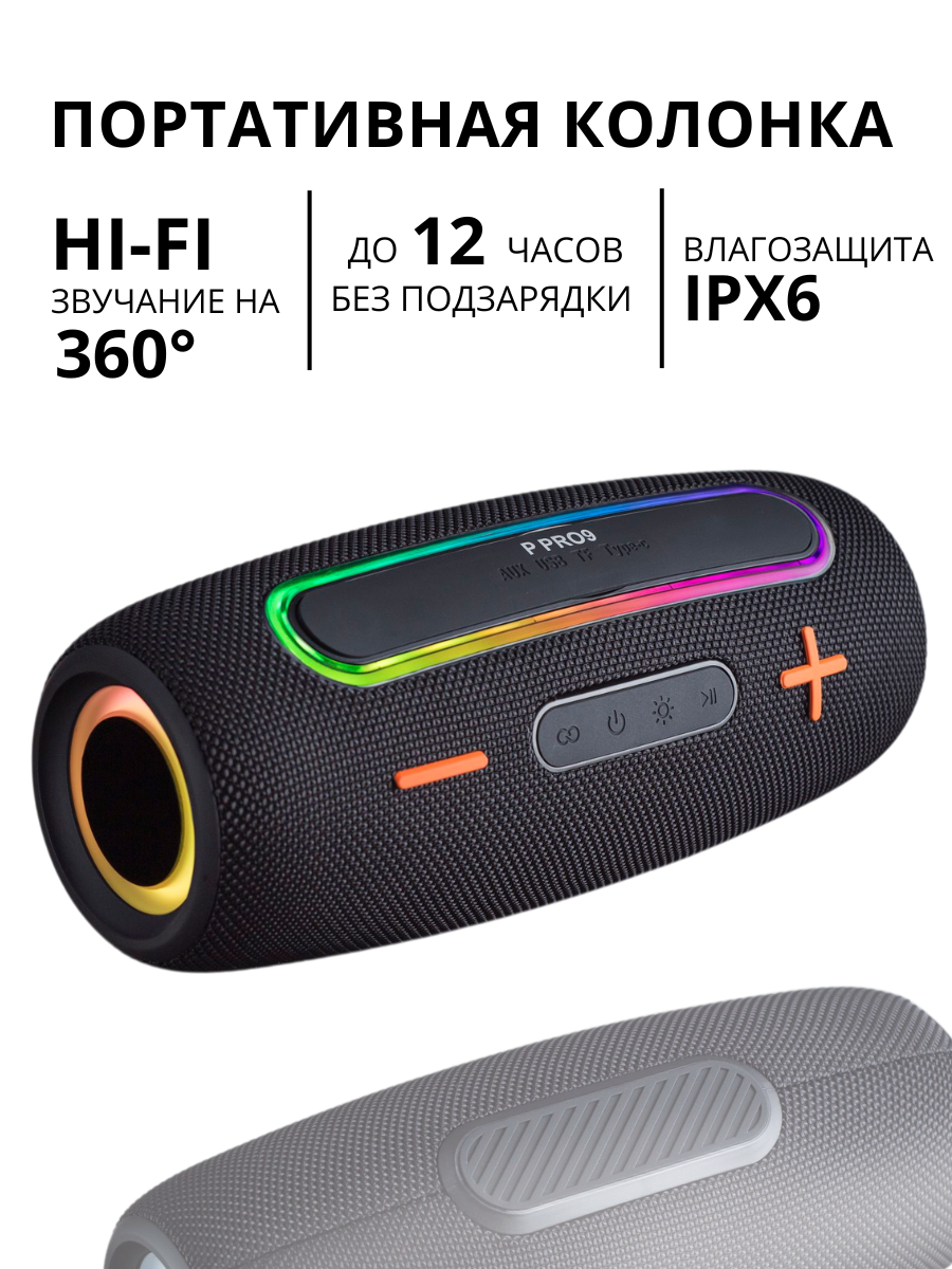 Беспроводная Bluetooth колонка, 20 Вт, портативная Bluetooth, TF, MicroSD, USB, TWS, черная