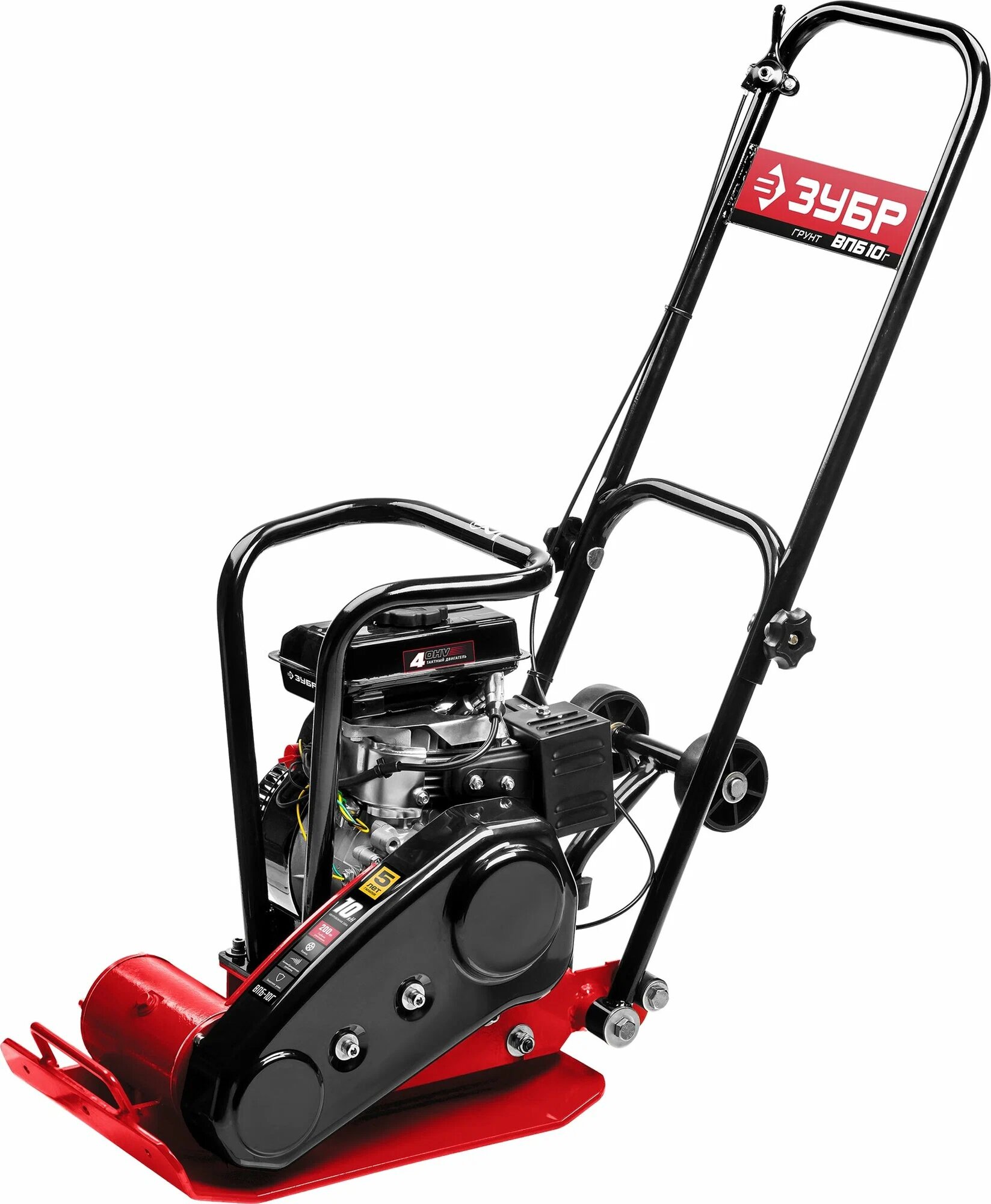 Виброплита ЗУБР Master ВПБ-10 Г, бензиновый двигатель, 10 кН, 32 см х 48 см