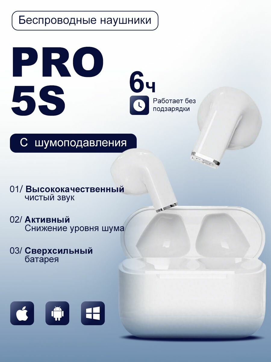 Наушники беспроводные TYPE-C с шумоподавлением Android , /iOS/ BLUETOOTH 5.3 для телефона гарнитура блютуз