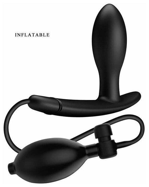 Черный анальный силиконовый стимулятор с функцией расширения Drake - 7,8 см,7,8 см,2,5 см, черный, силикон, Унисекс, Анальные игрушки