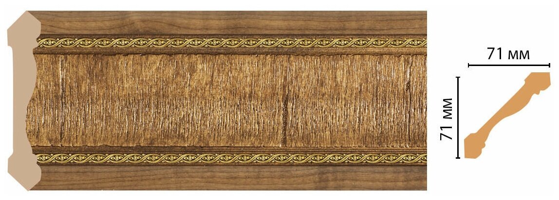 Плинтус Потолочный Decomaster 172-4 В71хШ71хД2400 мм / Декомастер.