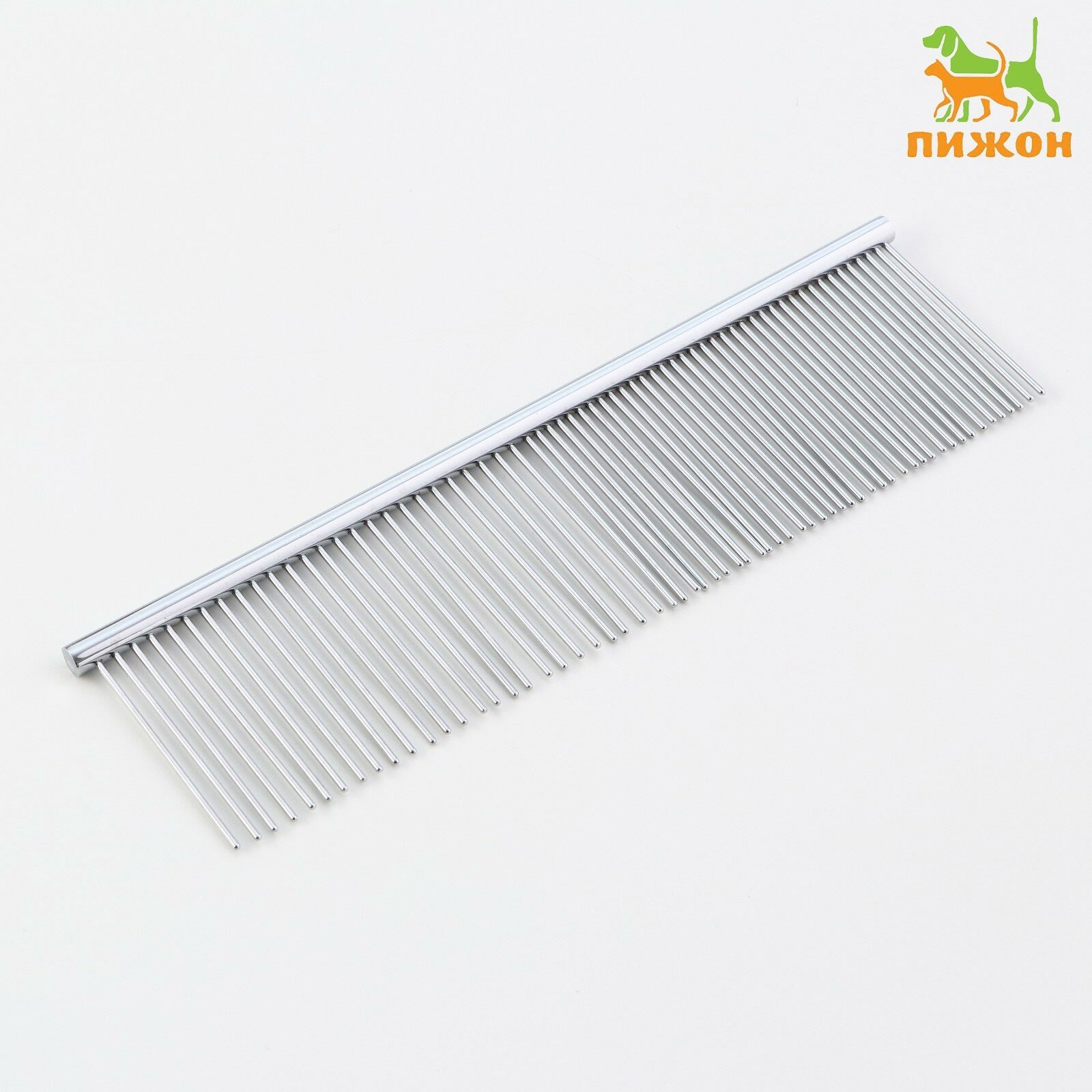 Расчёска металлическая большая, редкие и частые зубья, 19 х 5 см, 1868302