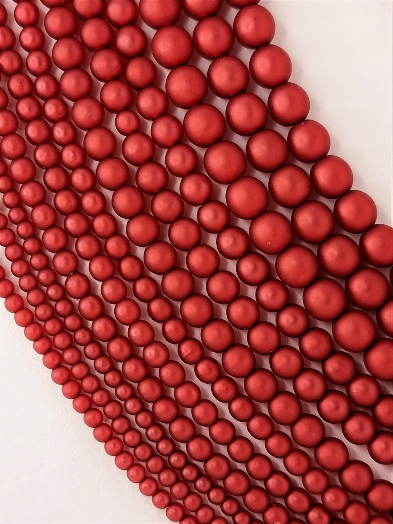 Керамический жемчуг Чехия. 2,3,4,5мм. Красный матовый. 260шт.