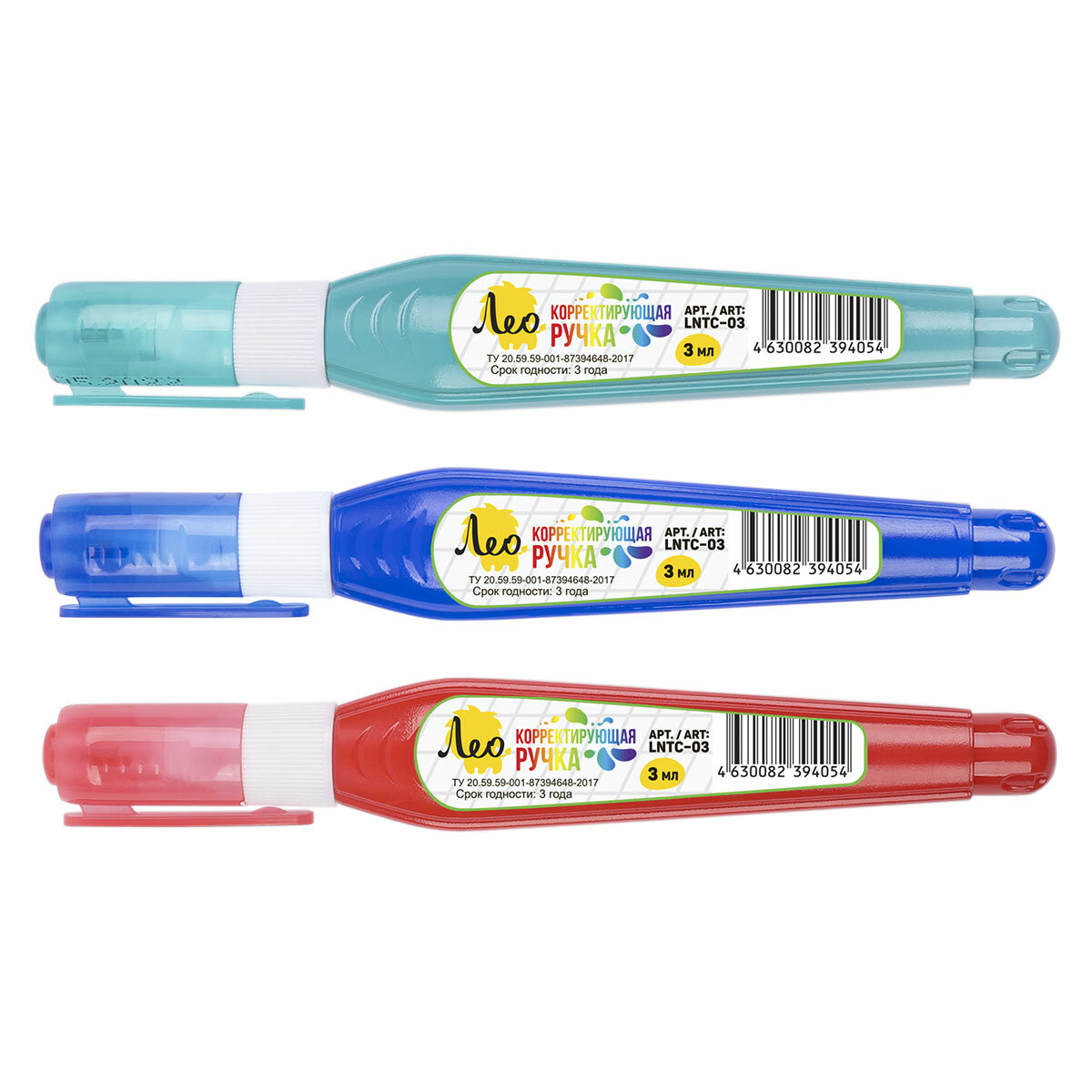 Лео Учись Ручка корректирующая LNTC-03 с металлическим наконечником 3 мл для документов