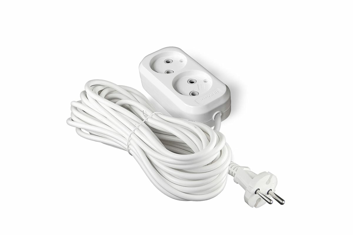 UNIVersal Удлинитель У6-011 М ПВС 2*1,0 2гн. б/з 10м (еврослот), арт. 011М-10