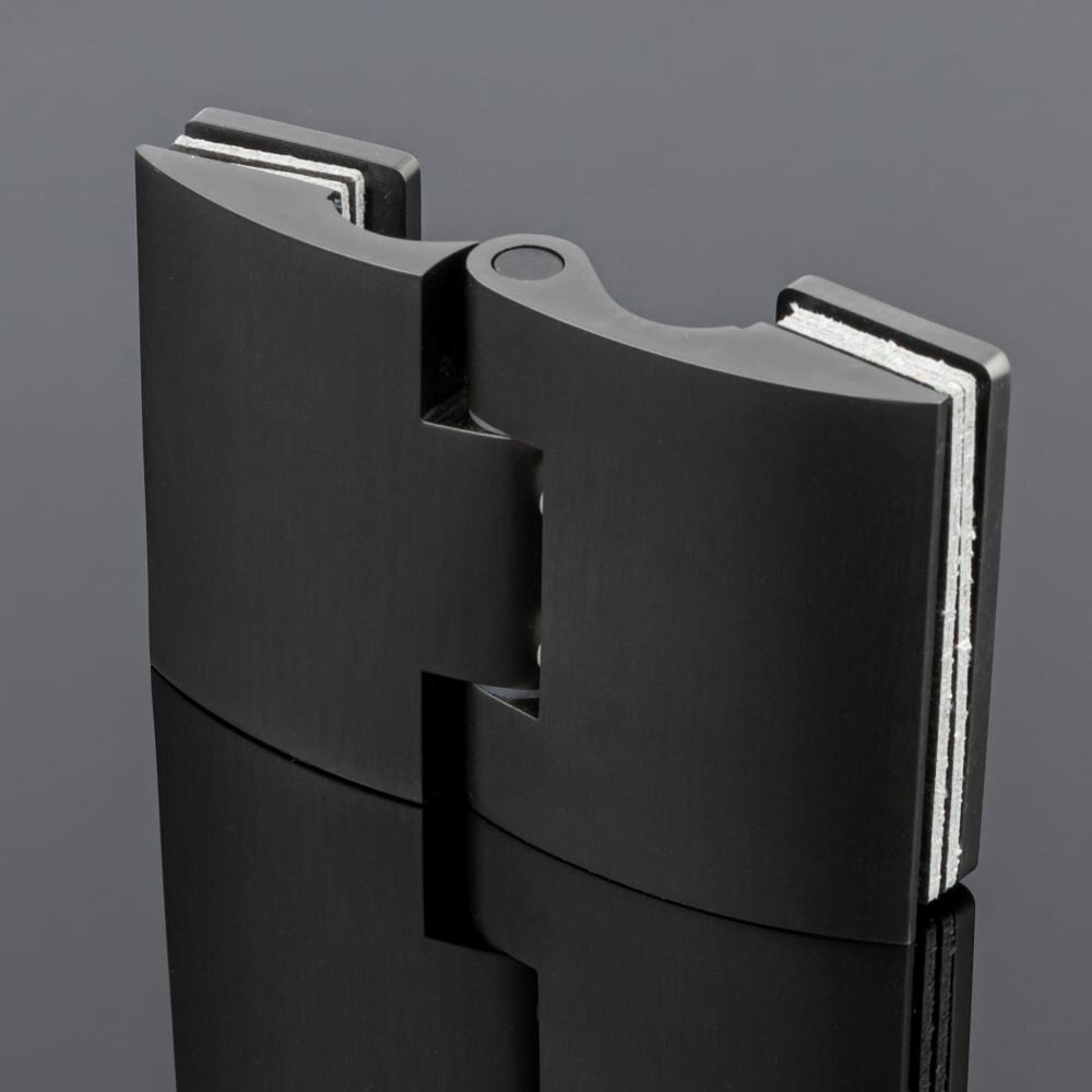 Петля стекло-стекло SERVICE PLUS 180/135, графит матовый, латунь P03-102GRF/brass, 10 мм, защелкивающимися крышками
