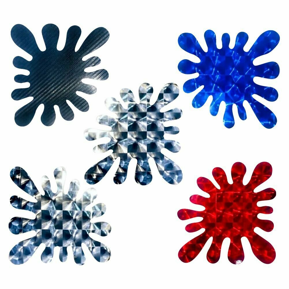 Наклейка "Клякса", малая гологр, цвета в ассортименте, 100х100мм, Арт рэйсинг