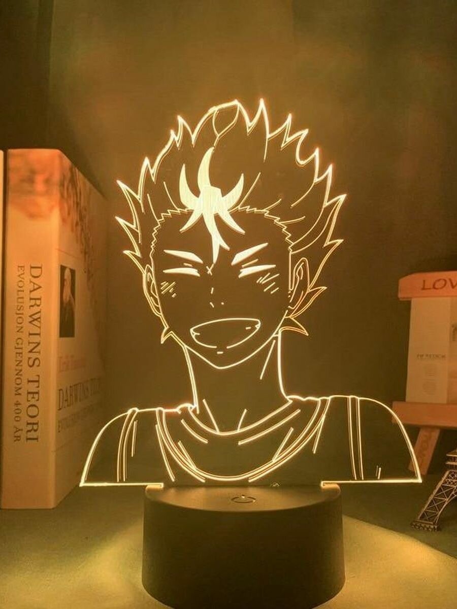 Ночник Аниме Волейбол Куроко - Anime Haikyu. Подарок фанату аниме и манги — декор в комнату с любимыми персонажами, в стиле отаку и японской анимации.