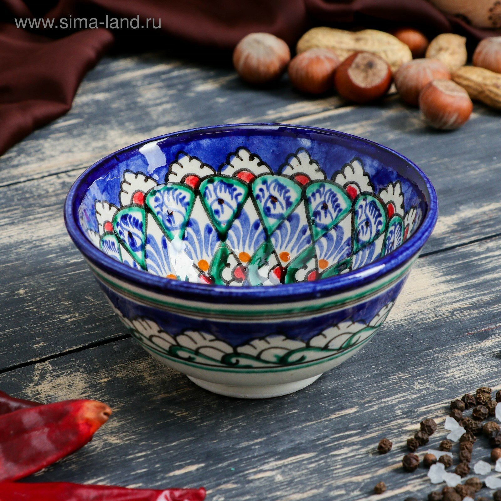 Пиала чайная Риштанская Керамика «Узоры», 200 мл, d=11 см, микс