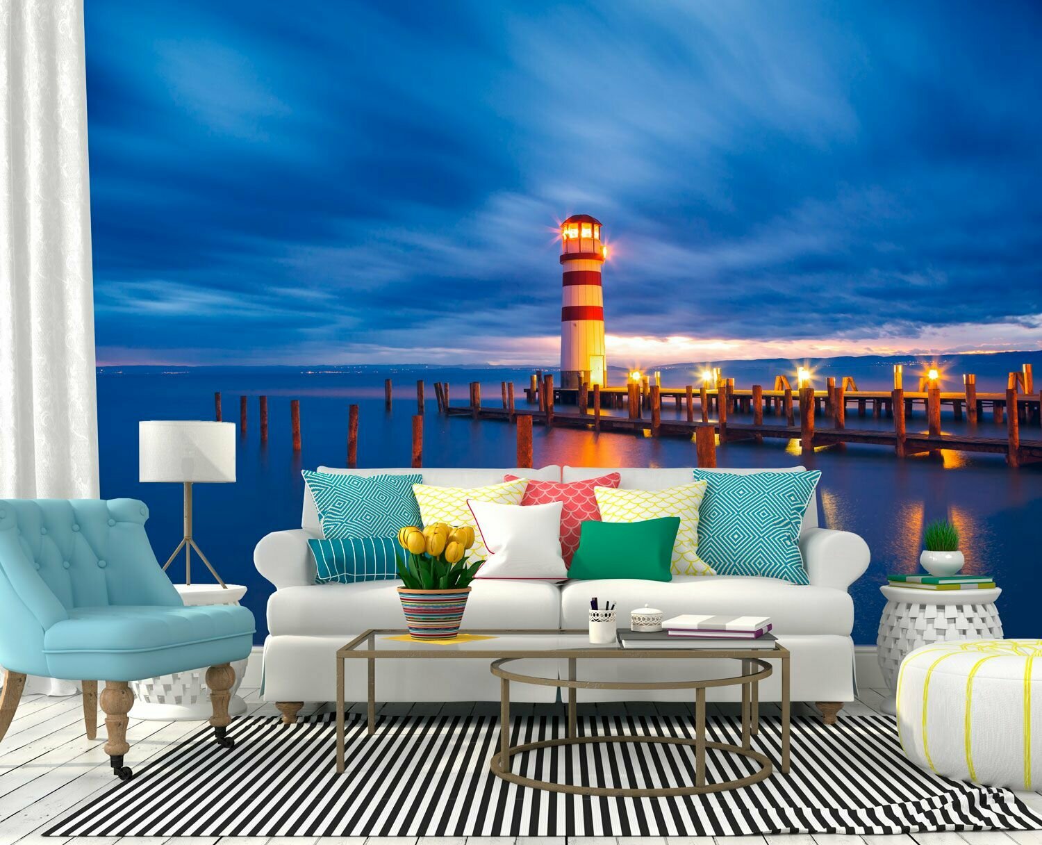 Фотообои 3d на стену флизелиновые HARMONY Свет маяка 400х270 см HD4-208 фото обои на стену 3д