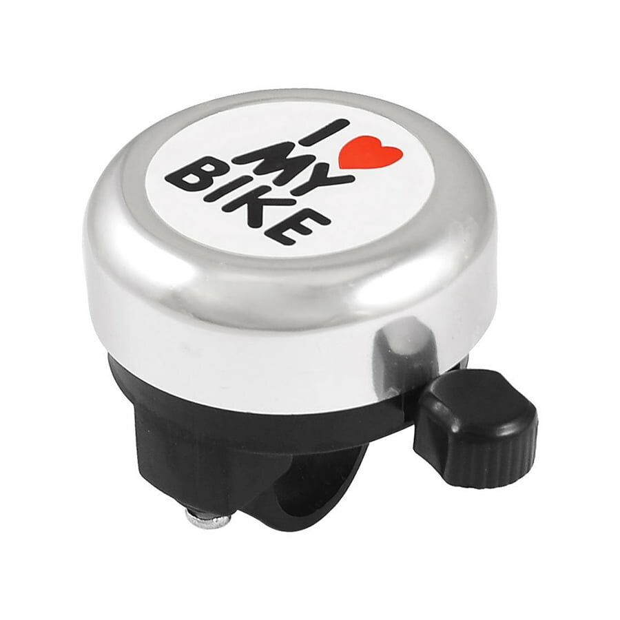 Звонок на руль велосипеда Stels 45AE-06 "I love my bike" серебристый