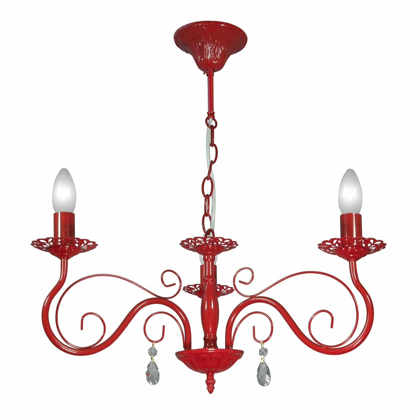 Люстра подвесная 3 лампы красная Петрасвет Россия S1234-3