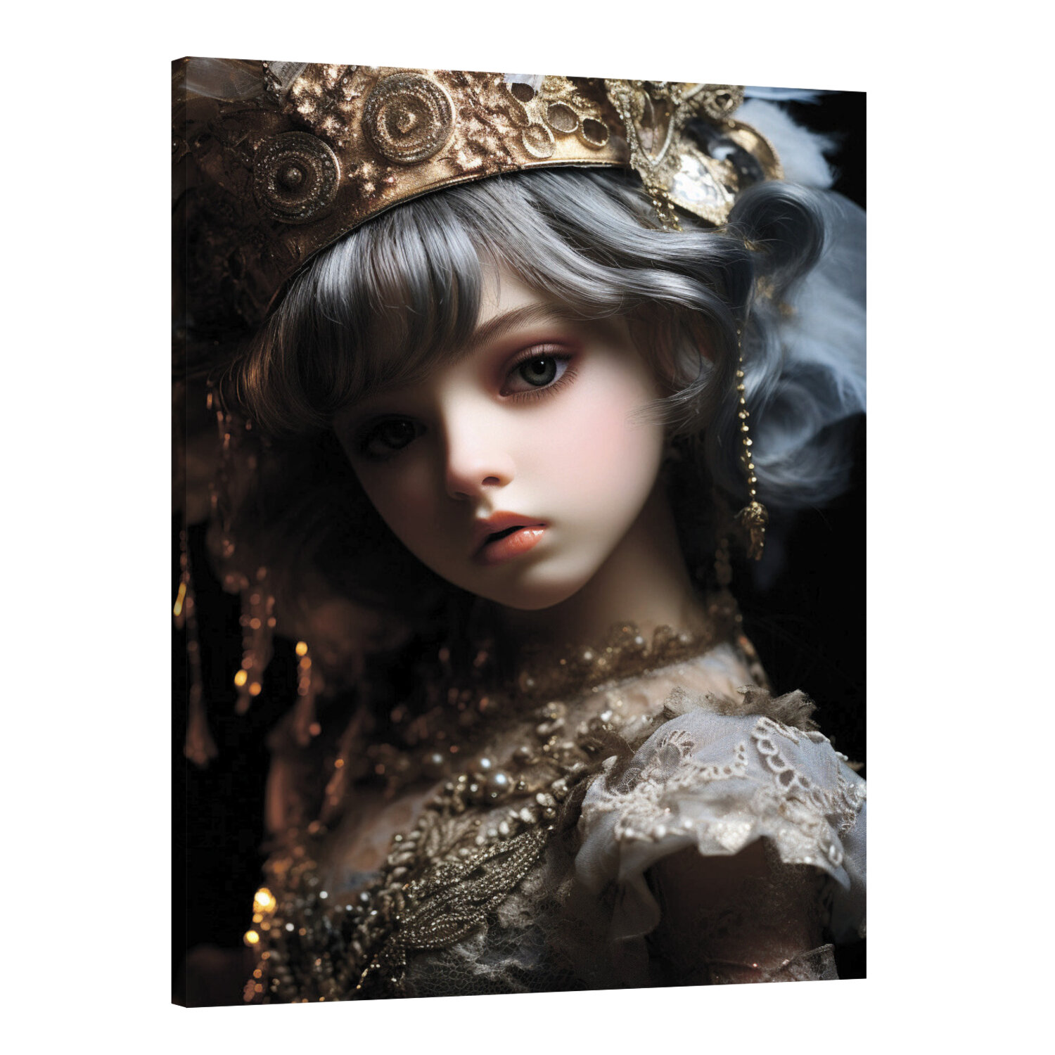 Интерьерная картина 50х70 "Кукла в маскарадном костюме"