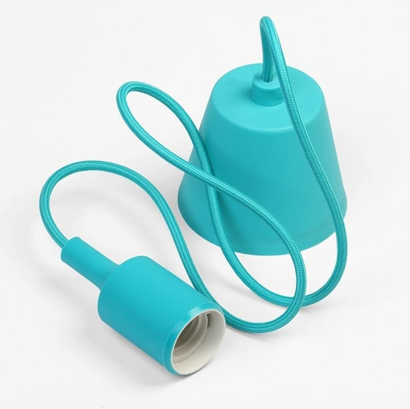 Светильник потолочный Подвесной Патрон E27 1м Бирюзовый IP20