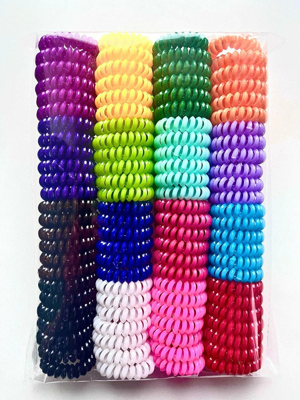 Резинки для волос пружинки разноцветные 16 цветов 100шт