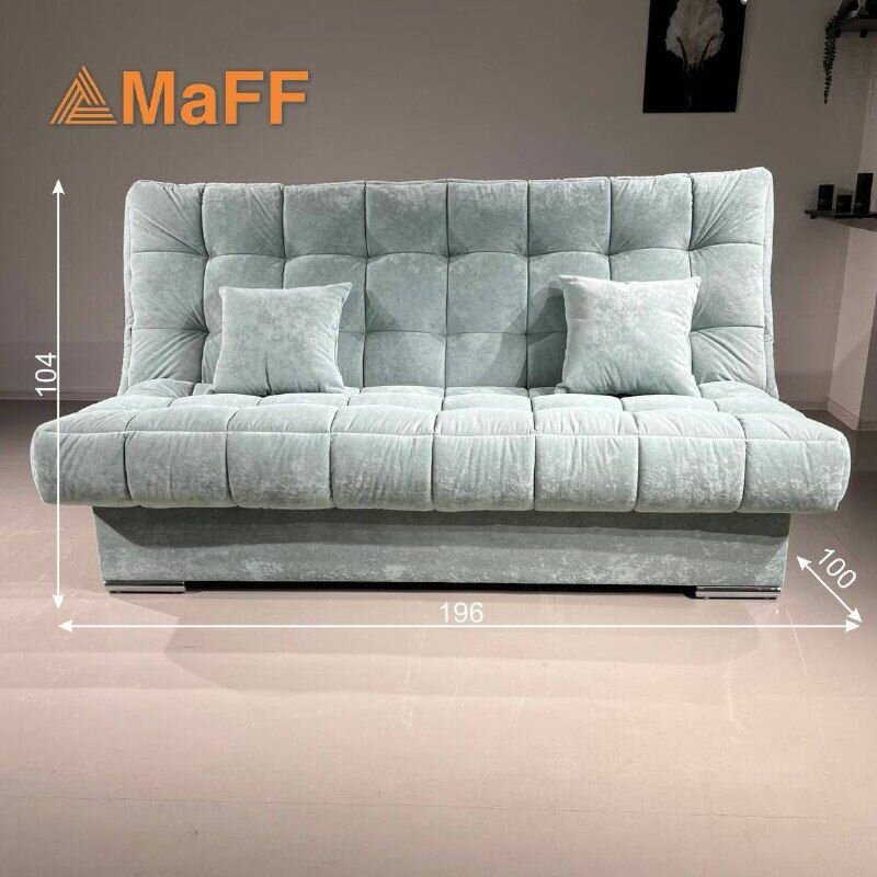 Диван, Диван-кровать Лотос-1 мятный, механизм книжка(релакс), 196х100х104 см