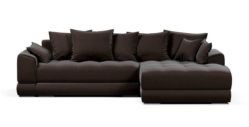 Угловой диван-кровать Nordkisa, Еврокнижка, 285х190х87 см, диван угловой, с ящиком для белья, с декоративными подушками