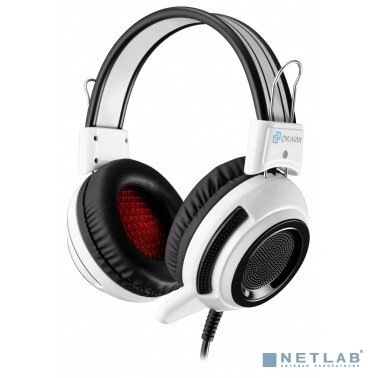 Наушники с микрофоном Oklick HS-G300 белый/черный 2.5м мониторы (AH-V1W)