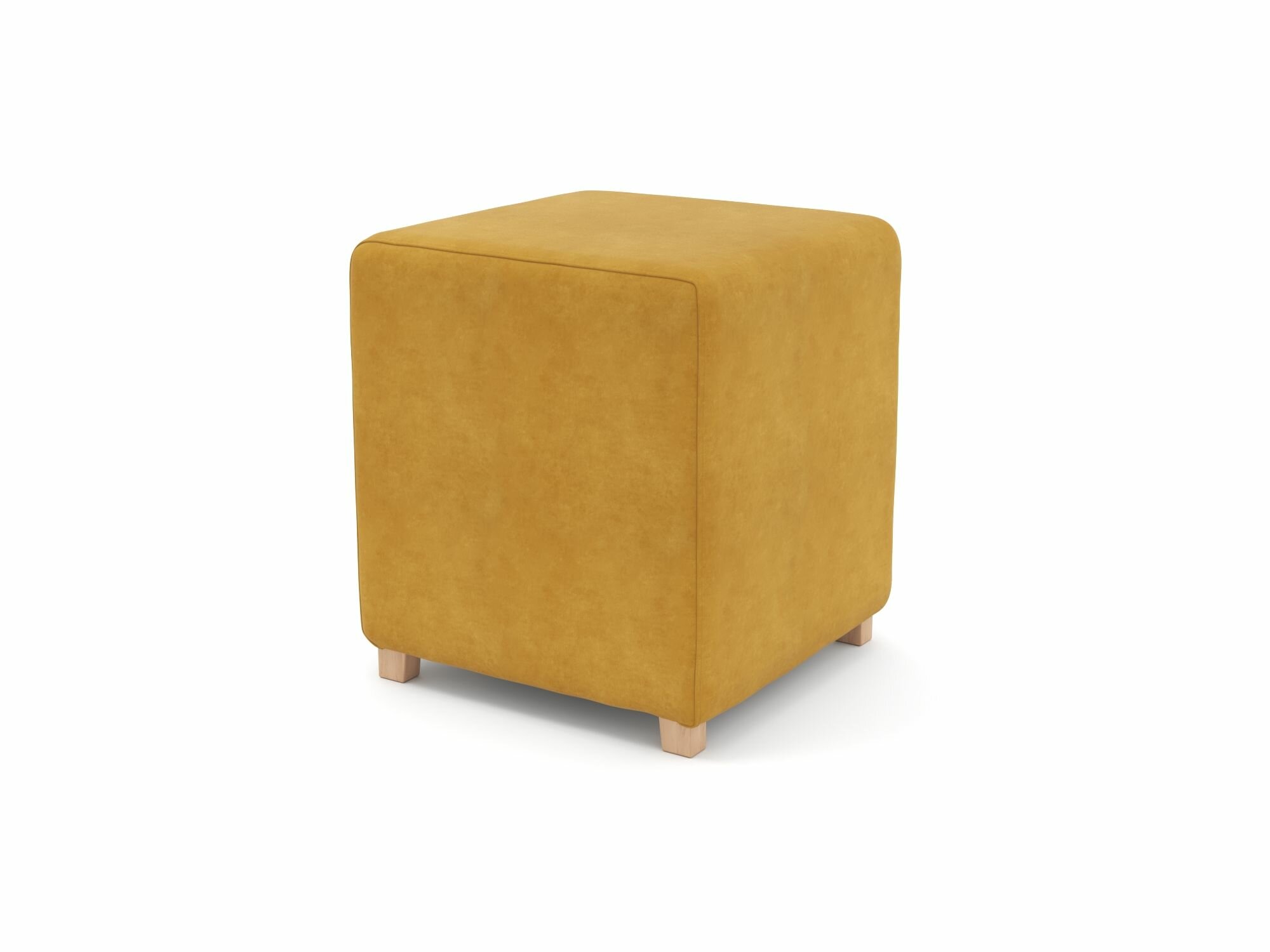 Мягкий пуф квадратный Arsko Мозли 1 Mustard, горчичный, велюр, прикроватный, в спальню, под ноги к креслу, для ног к дивану