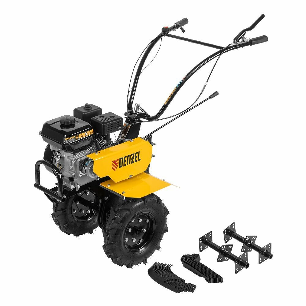 Мотоблок DPT-170 7 л. с, ремен. сцеп, шир 85 см, глуб 35 см. Denzel 56431