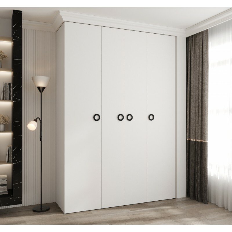 Шкаф распашной МебельЛэнд24 Хилтон - 2.4 Белый 200x50x210 для одежды четырехдверный