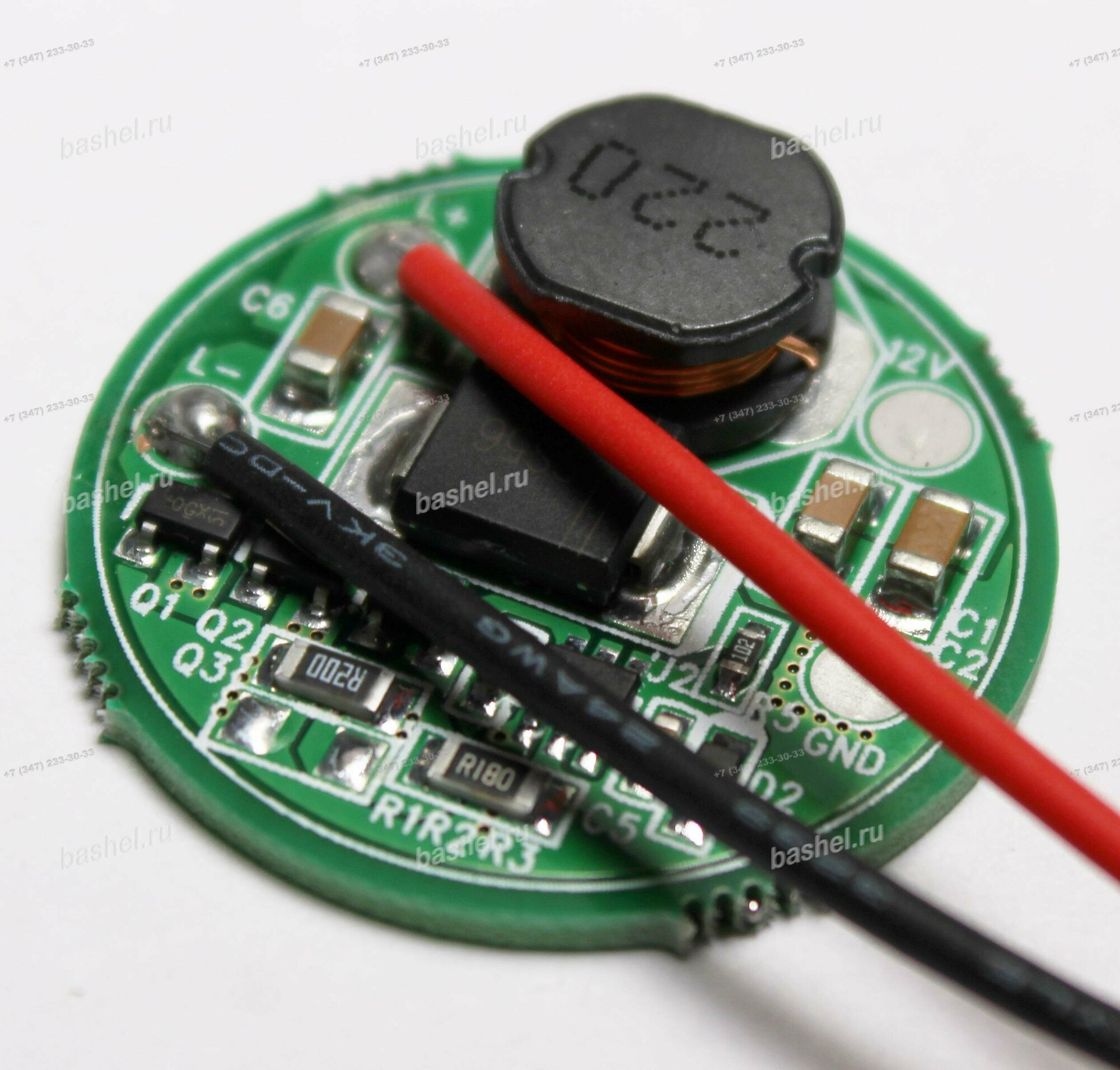 Cree-V-12, 3-3.6VDC, 2800mA, 10W, вх. 3-15VDC, Драйвер тока для фонарей, D-28мм