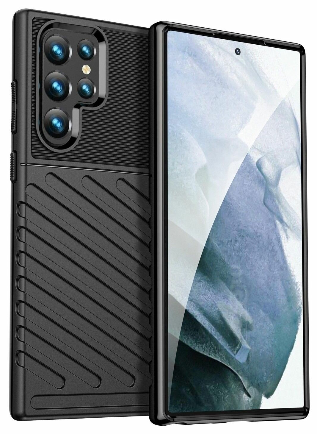 Чехол для Samsung Galaxy S23 Ultra силиконовый Thunder Series черный