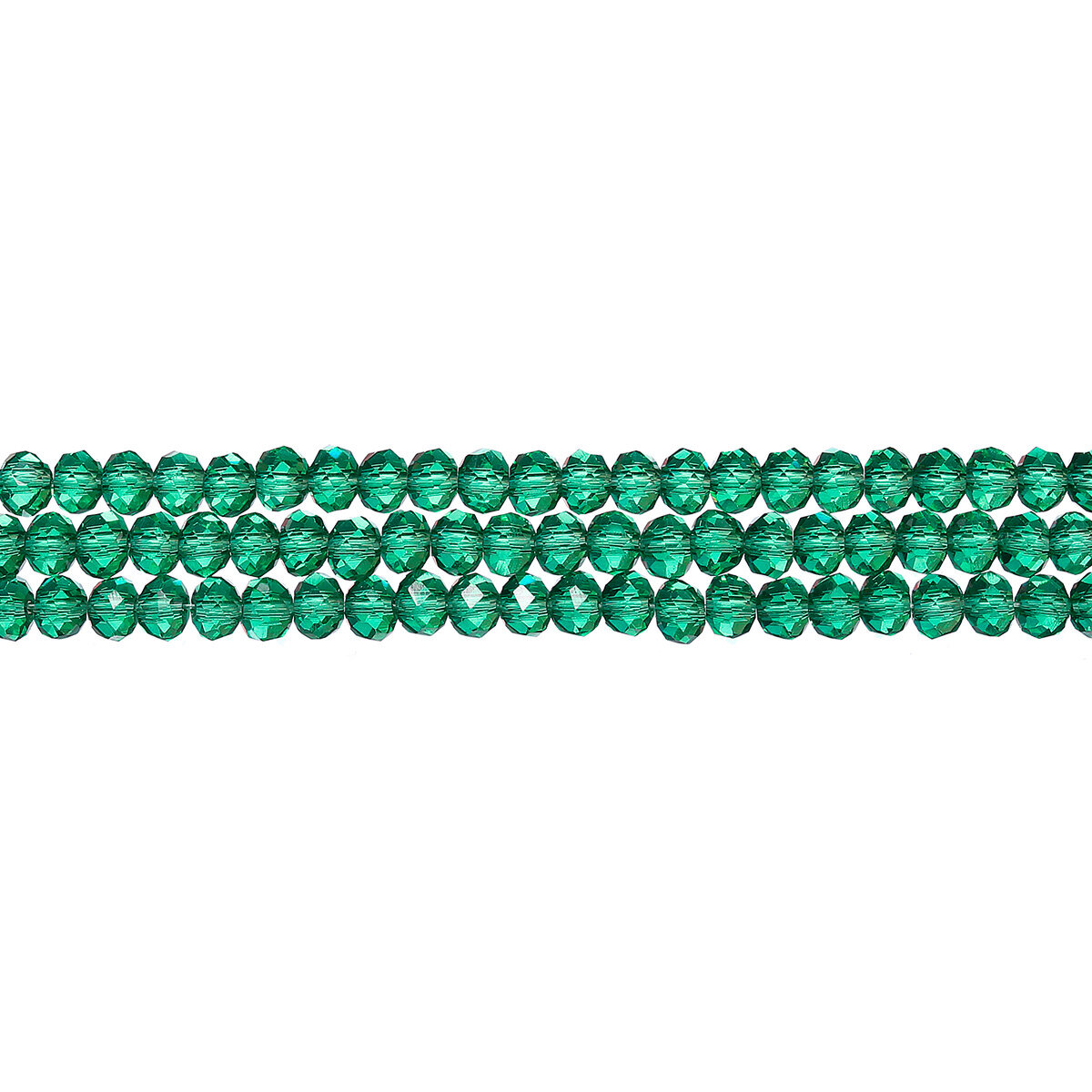 Бусины стеклянные, 4х3.5мм, граненые, рондели, голубовато-зеленые, 145 шт, низка