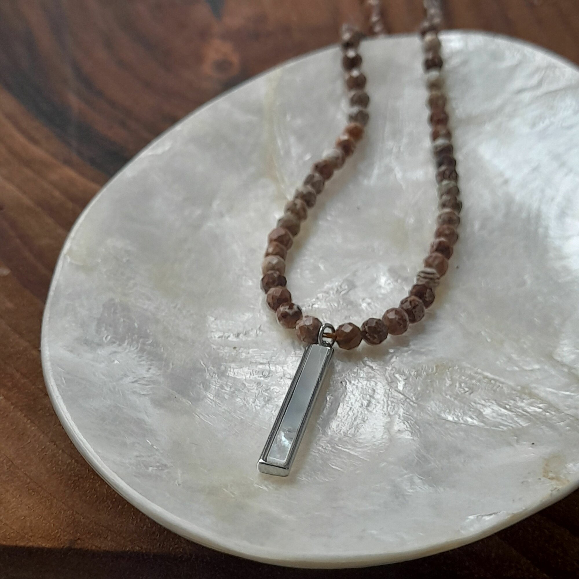 Чокер, металл, яшма