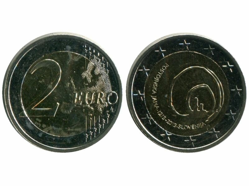 2 Евро Словении 2013 Г. 800 Лет Открытия Пещеры Постойнска Яма