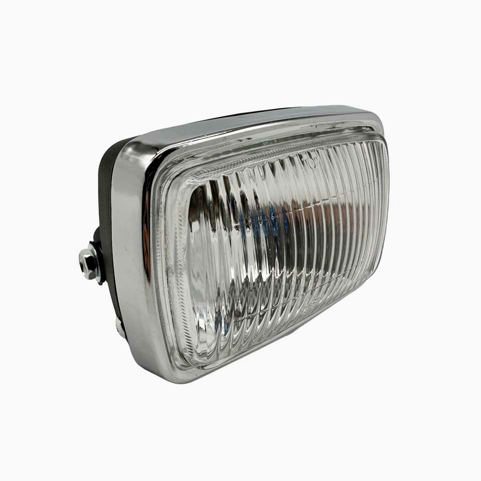 Фара на мопед Альфа, Дельта, ZODIAK (галогеновая, квадратная, черная, в сборе)