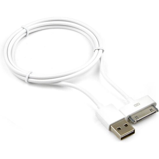 Кабель USB2.0 Cablexpert CC-USB-AP1MW AM/Apple 30 pin, для iPhone/iPod/iPad, 1м, белый