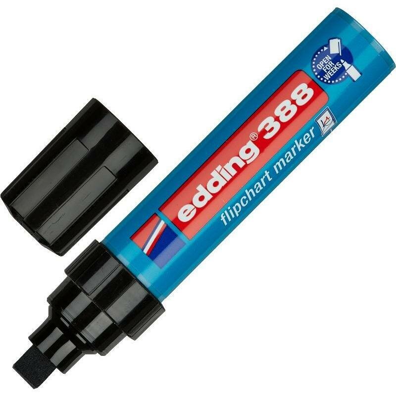 Маркер для бумаги для флипчартов Edding E-388/001 черный (толщина линии 4-12 мм) скошенный наконечник