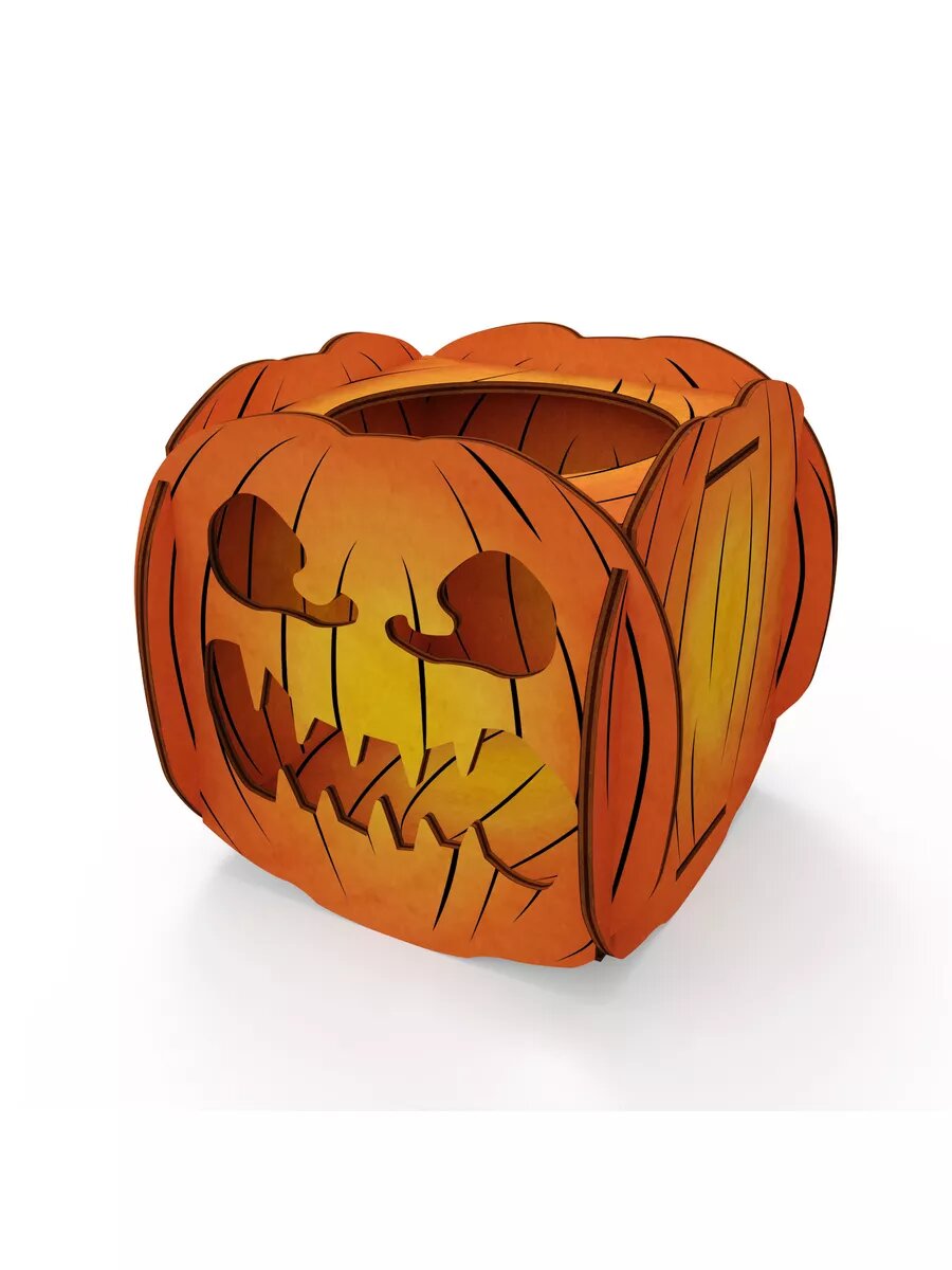 Карандашница тыква на Хэллоуин цветная