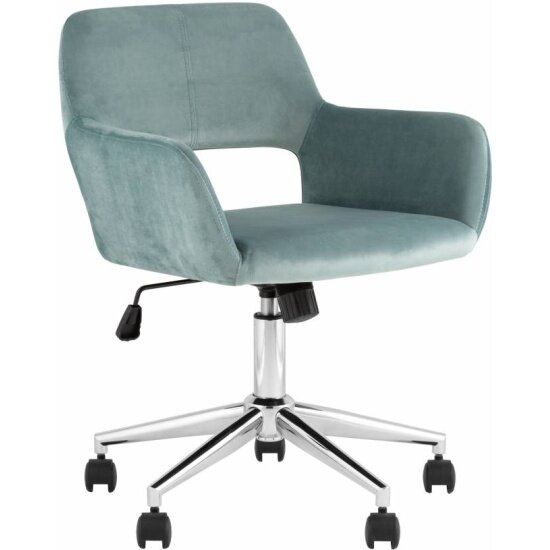 Кресло офисное Stool Group ROSS, велюр, серо-зеленый