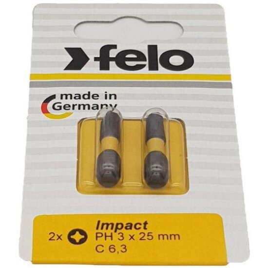 Биты Felo 02203241 ударная серия Impact PH 3X25, 2 шт