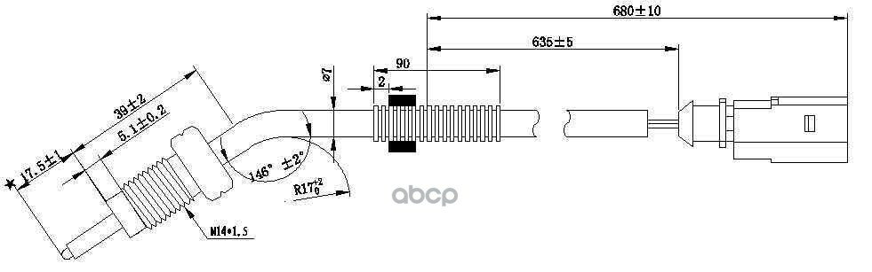 Датчик температуры выхлопных газов VW TIGUAN 2.0 TDI/ GOLF VI 1.6 TDI/ PASSAT 2.0 TDI 16V/ TOURAN 1. MAGTECHNIC арт. mag0056og