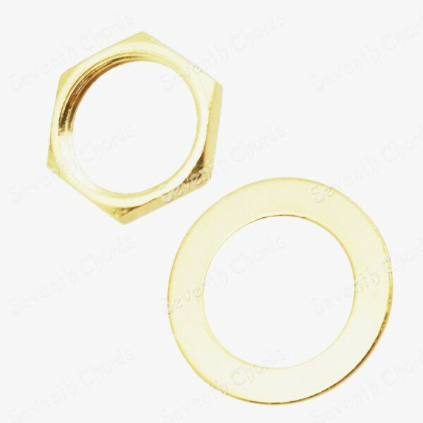 Гайка шестигранная с шайбой Musiclily M12-GD, позолота