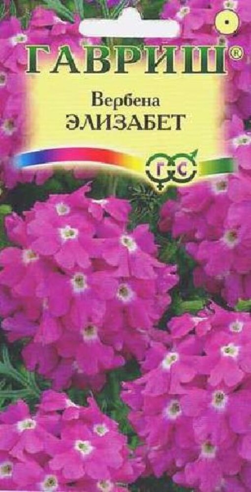 Цена за 10 пачек! Семена Вербена Элизабет 0,05г Одн 30см (Гавриш)