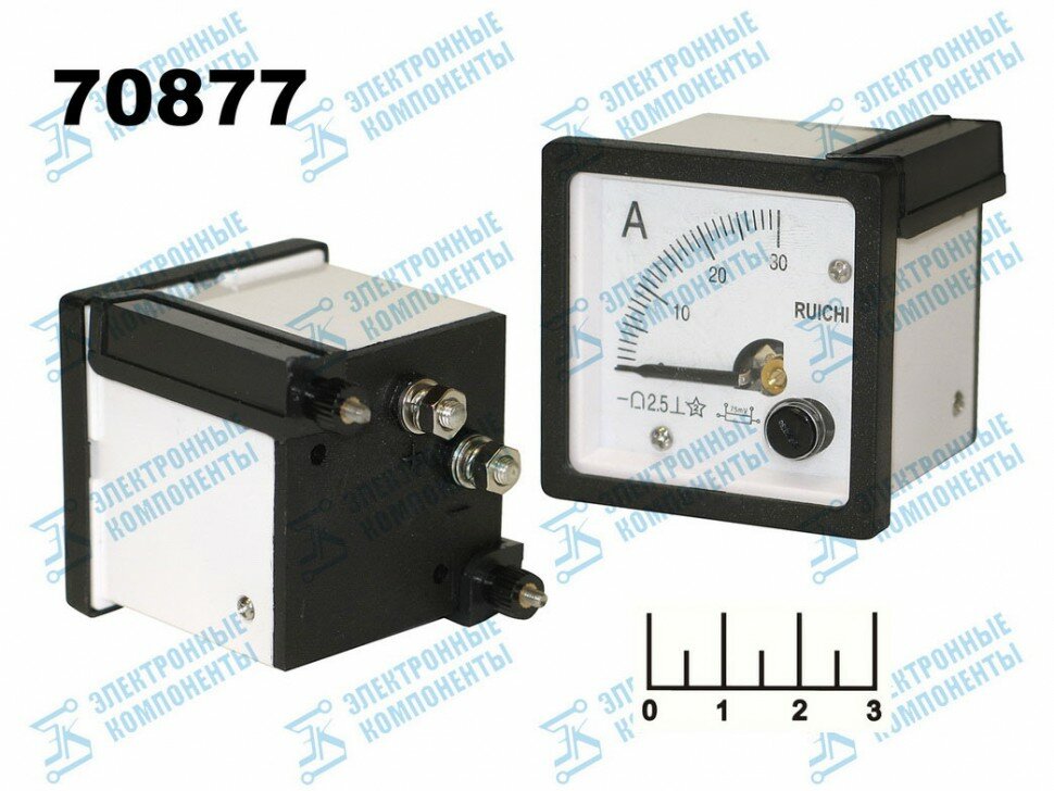 Измерительная головка амперметр 30A 48*48мм DC