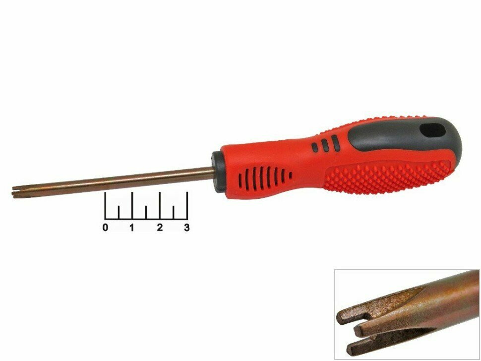 Отвертка внутренний треугольник 5*75мм (красная ручка)