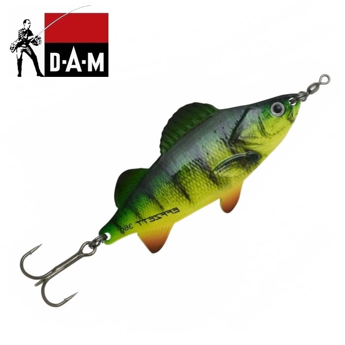 Блесна Колеблющаяся DAM Effzett Perch Spoon 110 мм/62 г, цвет Fire Perch UV