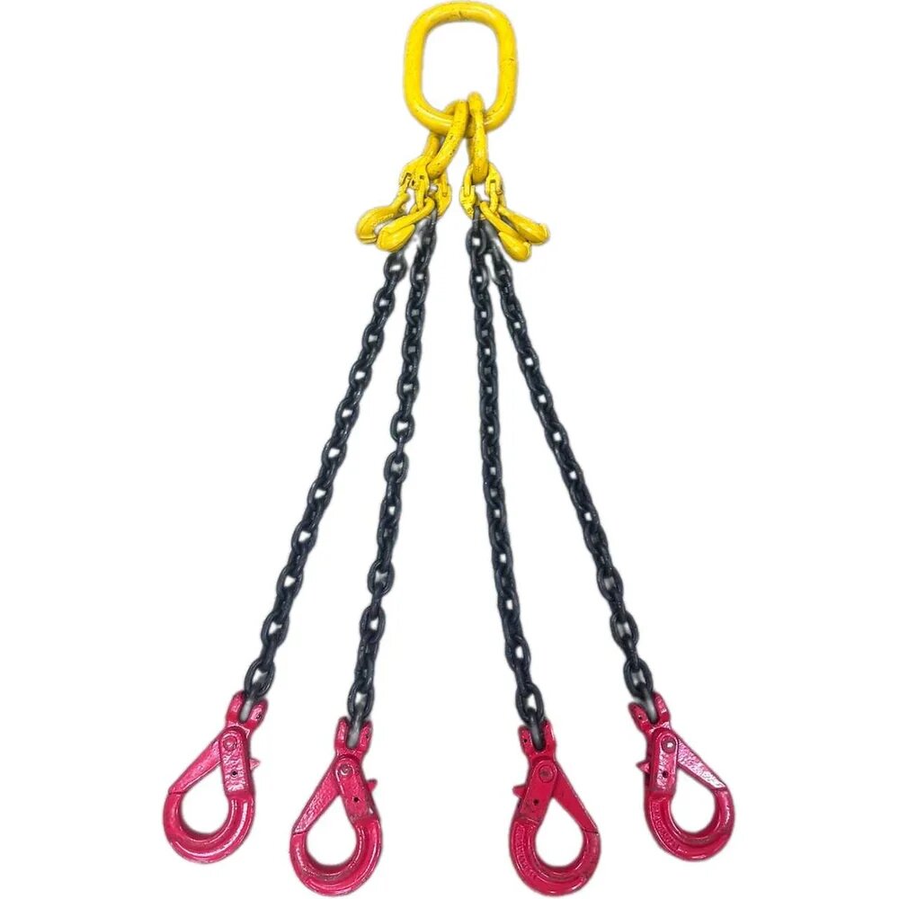 Цепной четырехветвевой строп с самозакрывающимися крюками и крюками-укоротителями КанТраст 4СЦ 4STS4252000RCSK, сталь