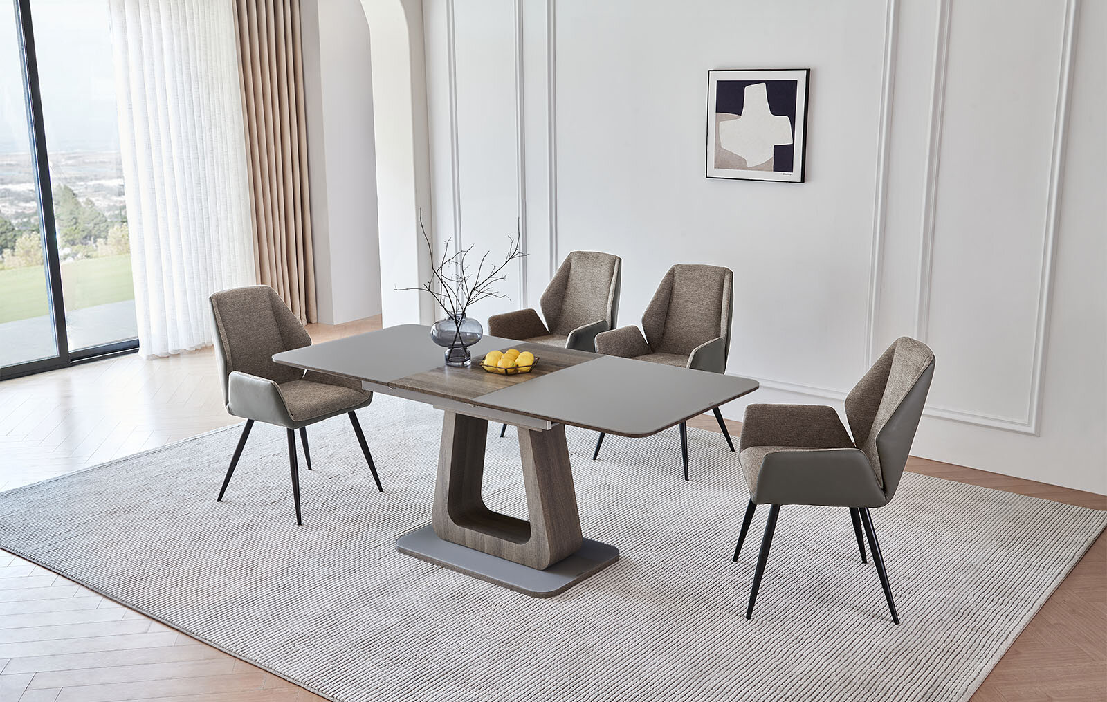 Стол раскладной Rosanna 140-180, серый