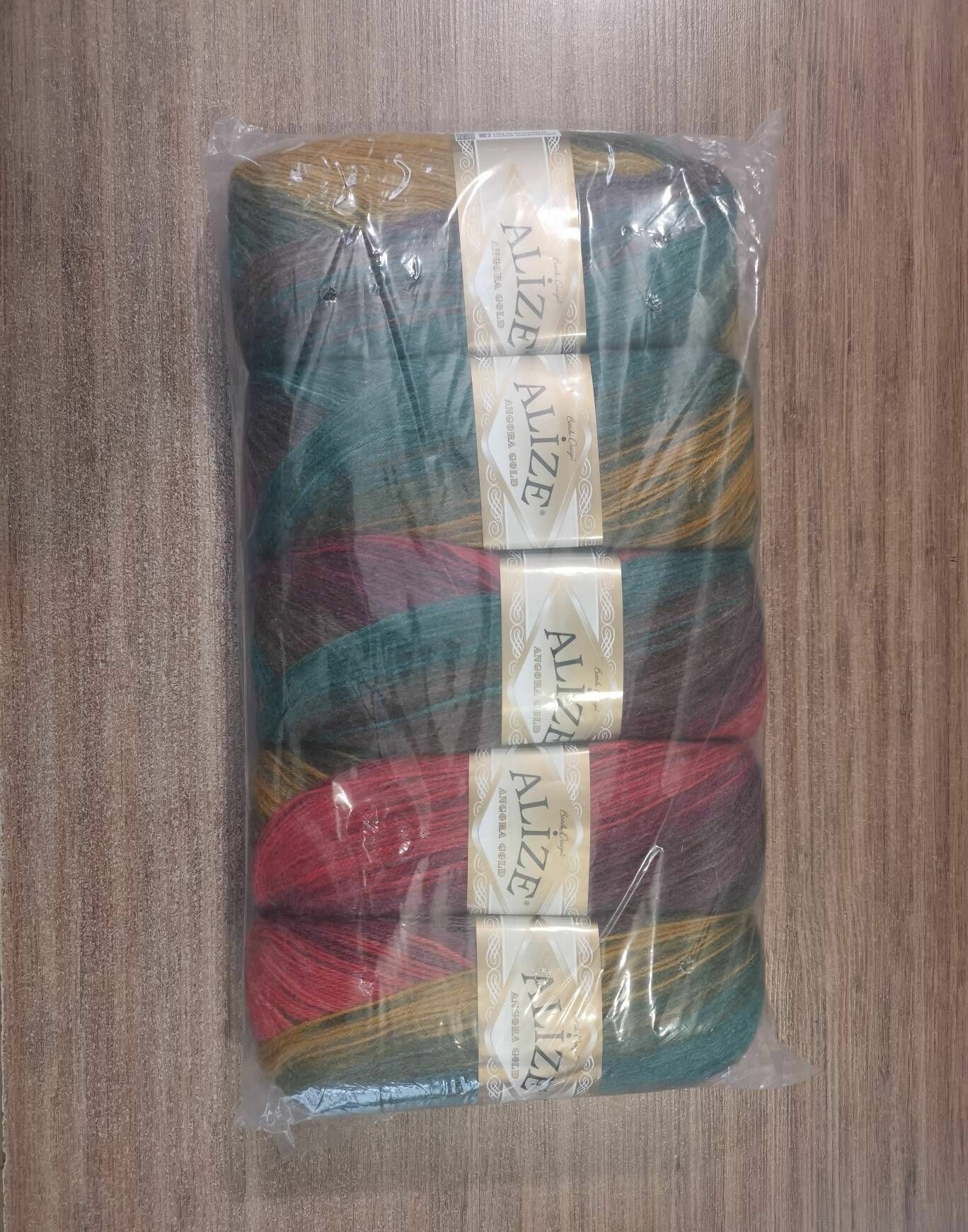 Пряжа Ангора голд батик alize Angora Gold batik упаковка 5 мотков 100 г. 550 м. 20% шерсть 80% акрил цвет 3368