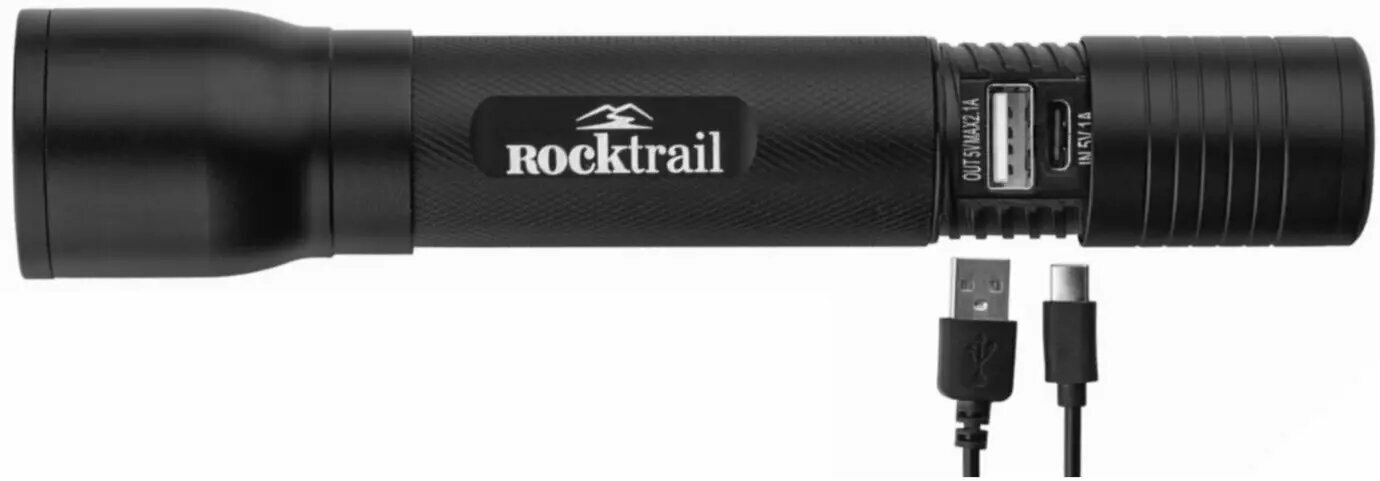 Фонарик Rocktrail 446804, светодиодный, с внешним аккумулятором