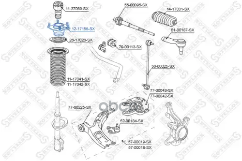 Опора амортизатора переднего! Honda CR-V RE3/RE4 07-12, Great Wall H6 MKZ 13-20 Stellox арт. 1217158SX