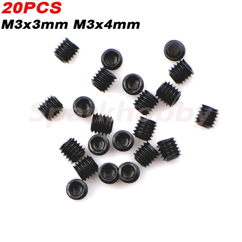 Набор винтов SPARKHOBBY M3x3 мм M3x4 мм черные 20 шт M3X4 20PCS