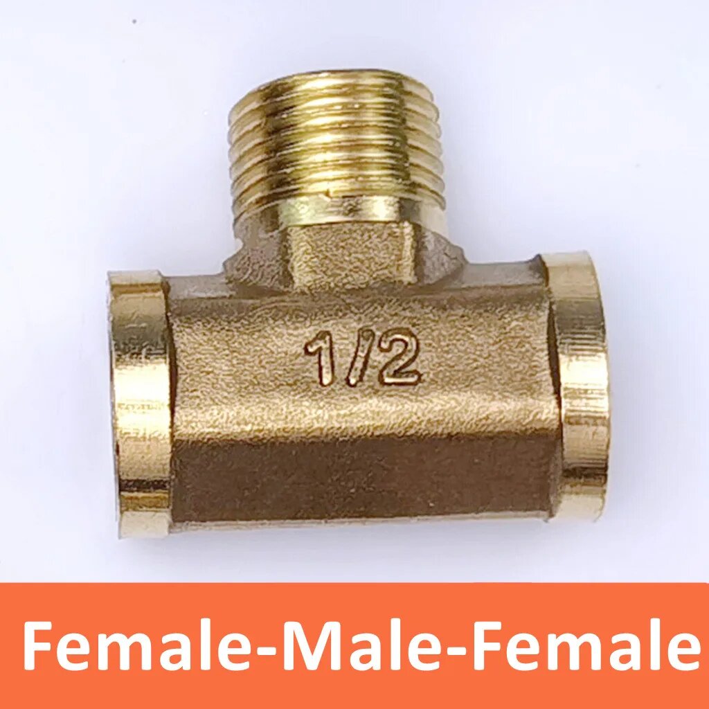 Медные фитинги тройники BSP 1/8"-1/2" 1/2", Female-M-F