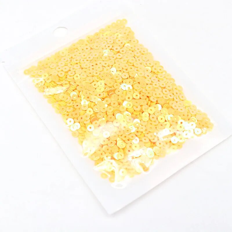 Плоские круглые ПВХ пайетки 3-6 мм 3mm 10g 3000pcs, AB yellow 10g